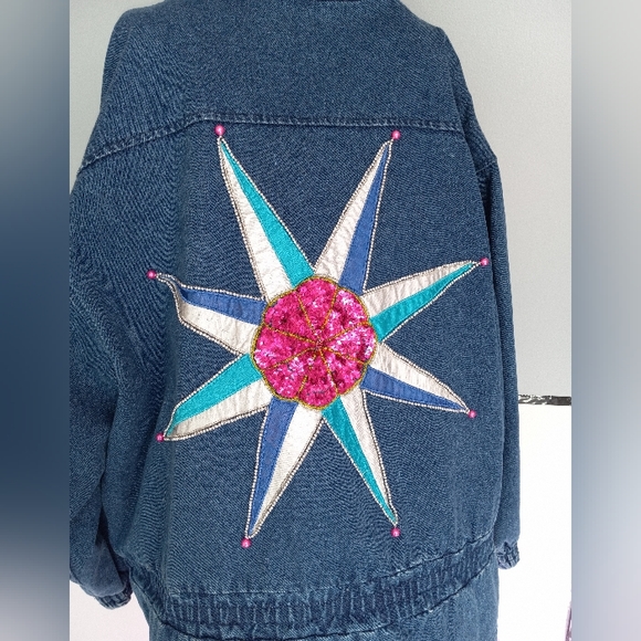 August Max | Jackets & Coats | Vintage Bedazzled Denim Jacket | Poshmark